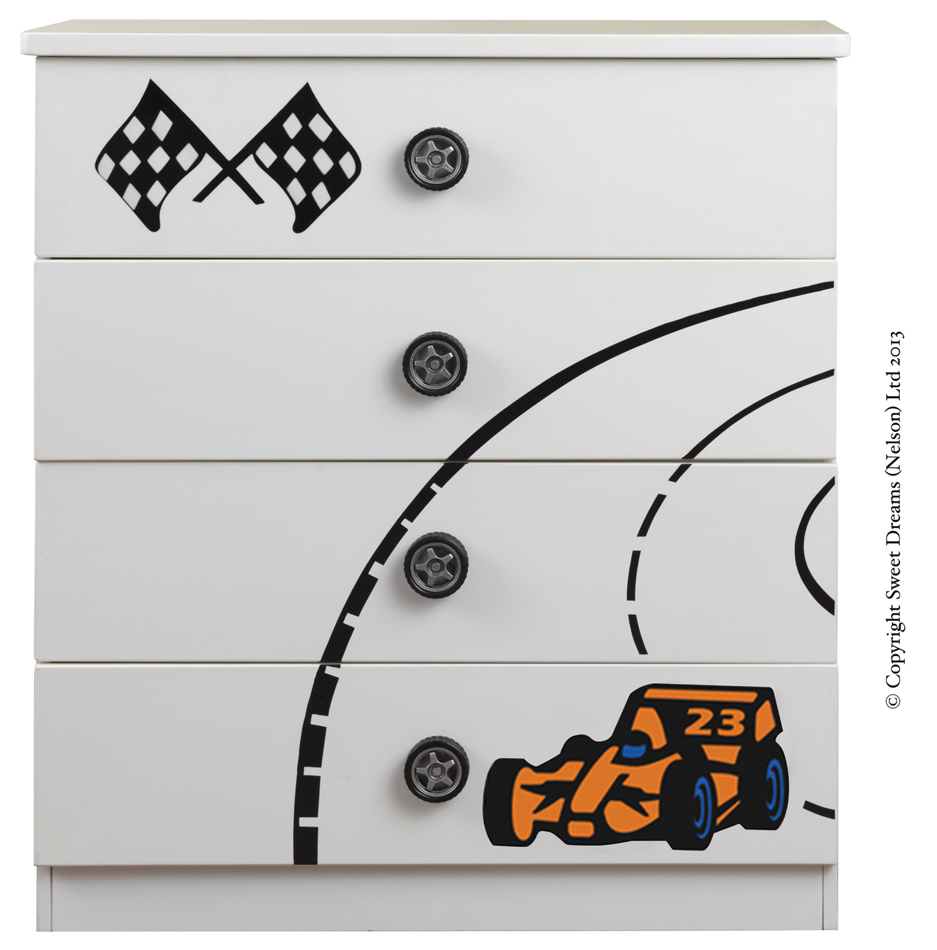 Turbo Racer Supercar 4 Drawer Chest - Crendon Beds & Furniture